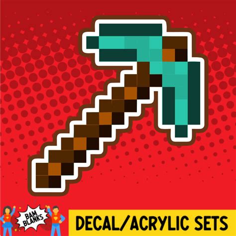 Block Pickaxe Decal And Acrylic Shape Da02533 Bam Blanks And More
