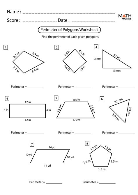 Angles Of Polygon Worksheet Perimeter Worksheets Geometry Worksheets