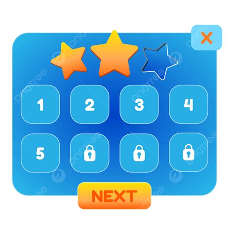 Level Complete Vector Png Images Level Complete Menu Pop Up With Stars