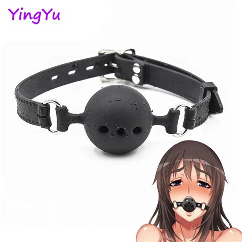 RS Silicone Open Mouth Gag Ball Bdsm Bondage Mouth Belt Slave Ball Erotic Sex Toys For Woman