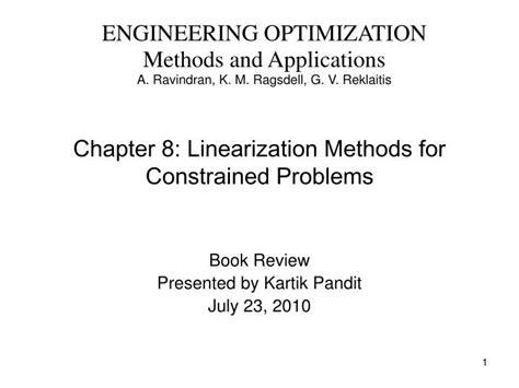 Ppt Chapter 8 Linearization Methods For Constrained Problems