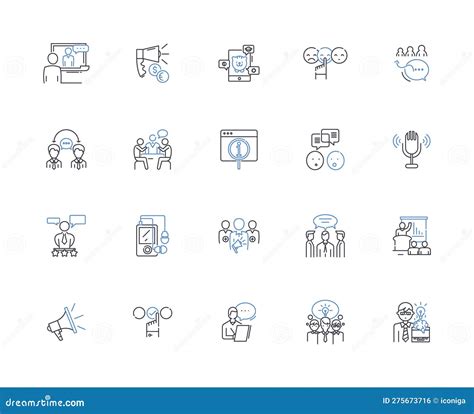 Pronunciation Line Icons Collection Articulation Accent Diction