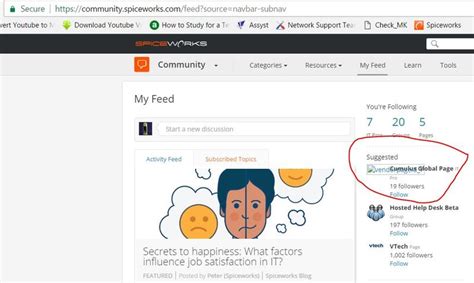 My Feed Issues Beta Spiceworks Community