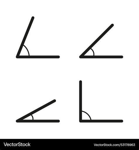 Geometric Angle Variations Mathematics Education Vector Image