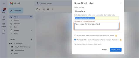 how to share a label in gmail cloudhq