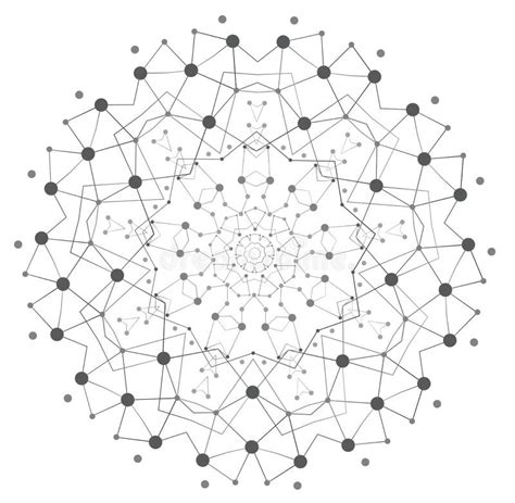 Vector Shape Molecular Structure With Lines And Dots Stock Vector