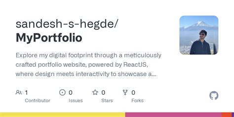 GitHub Sandesh S Hegde MyPortfolio Explore My Digital Footprint Through A Meticulously
