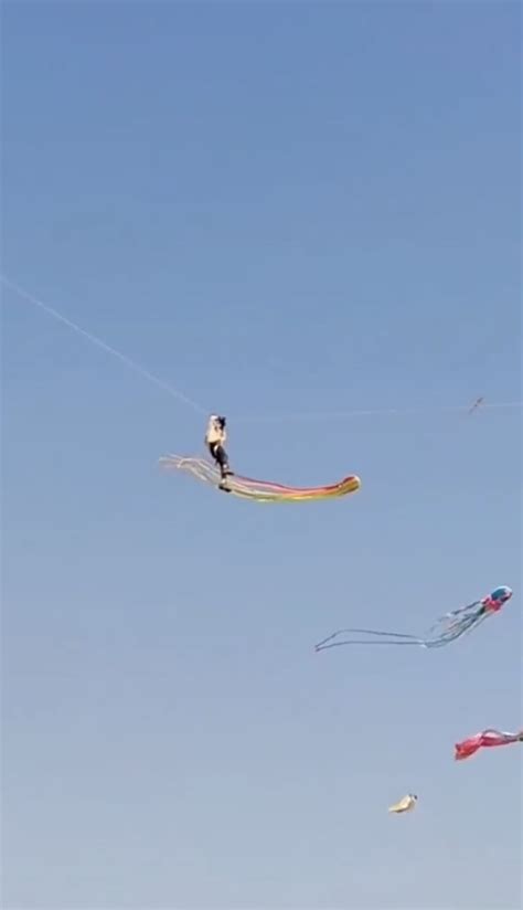 Wild Video Shows Thrill Seeker Using Kite To Soar Up To 100 Feet In The Air