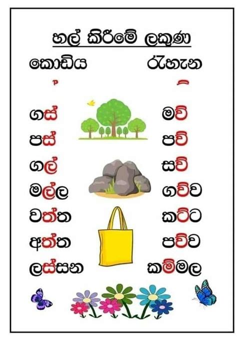 විතර්ක පිල්ලම් සහිත වචන 👌 ️💕🌷 ප්‍රාථමික ශ්‍රේණි වල
