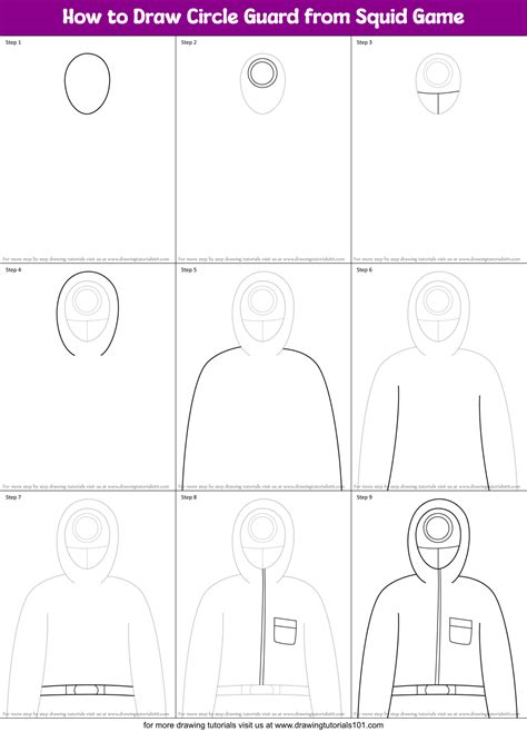 How To Draw Circle Guard From Squid Game Easy Step By Step Tutorial DrawingTutorials Com