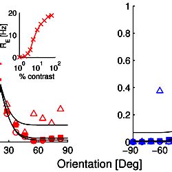 Orientation Tuning Curves Of Normalized Responses For An Excitatory Neuron Left And An