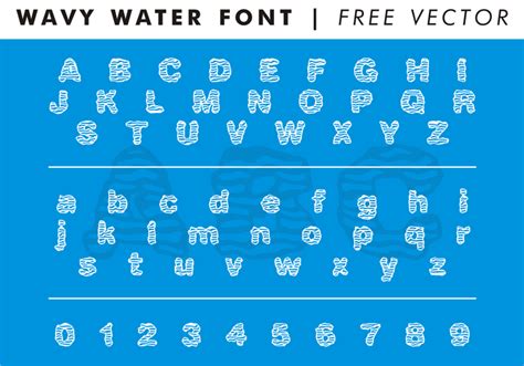 Wavy Water Font Free Vector Download Free Vector Art Stock Graphics