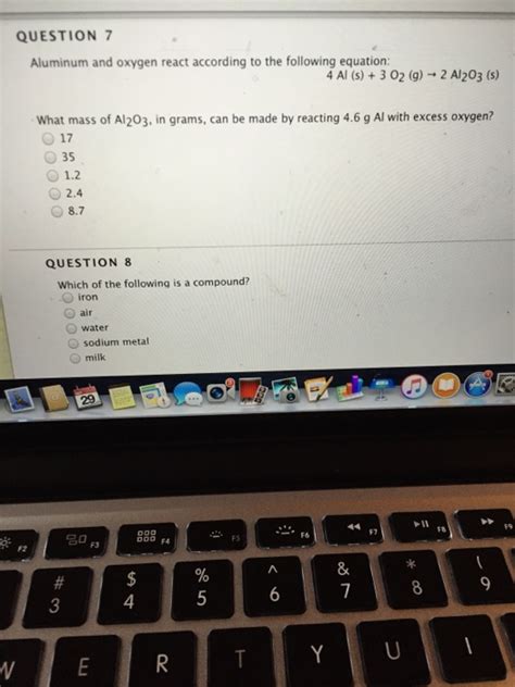 Solved Aluminum And Oxygen React According To The Following
