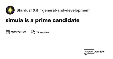 Simula Is A Prime Candidate Stardust Xr