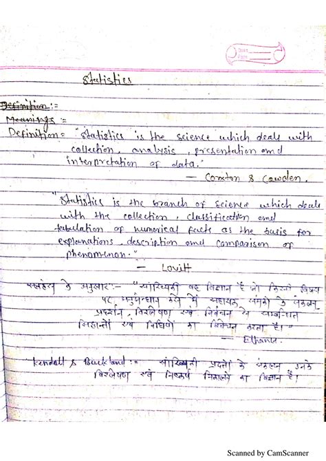 SOLUTION Statistics Handwritten Notes For Bsc Mathematics Probability And Statistics Note Pdf