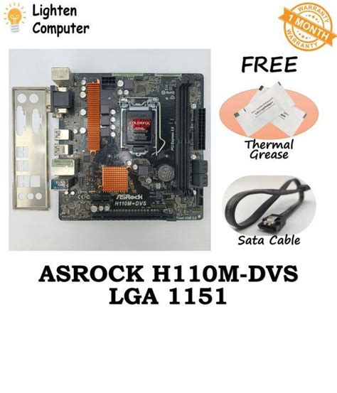 【free T】 Asrock H110m Dvs R3 0 Motherboard H110 Lga 1151 6th 7th Gen Intel Matx Micro