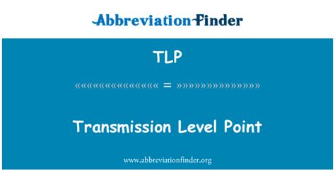 TLP Stands For Transmission Level Point Abbreviation Finder