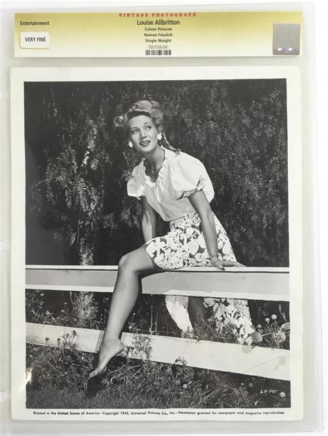 Lot Cgc Graded Vintage Louise Allbritton Photograph