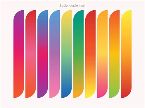 3 Color Gradient Set Soft Color Vector Gradients Modern Combinations