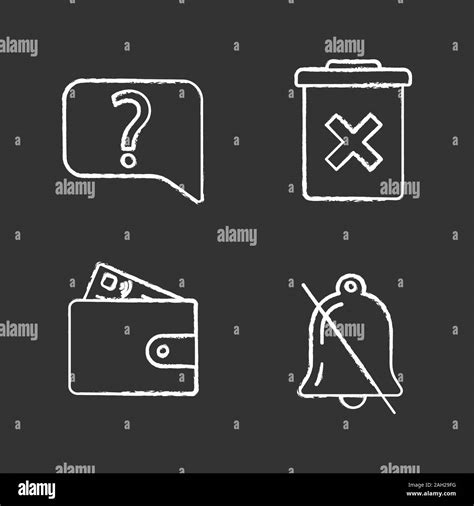 Uiux Chalk Icons Set Live Chat Delete Forever Payment