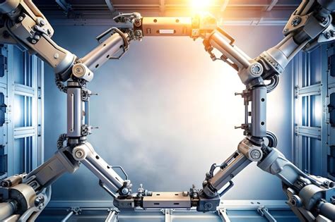 Futuristic Ai Driven Robotic Arm Frame Concept With Metallic Textures Photo Stock Design