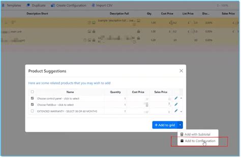 Using Product Configurations And Product Suggestions Quote Manager Cpq Microsoft Dynamics 365