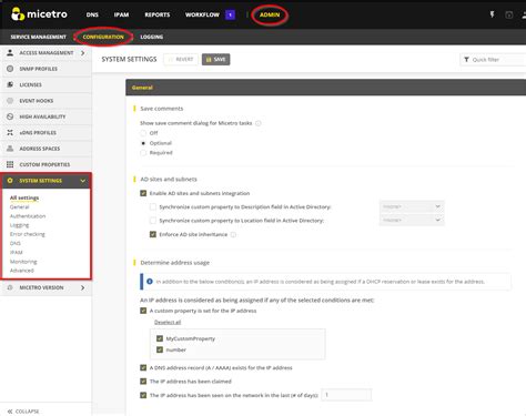 System Settings — Micetro 111 Documentation