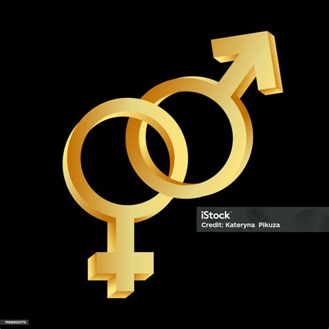 황금 성별 기호입니다 여성과 남성 벡터 일러스트 레이 션입니다 0명에 대한 스톡 벡터 아트 및 기타 이미지 0명 3차원 형태 개념 Istock