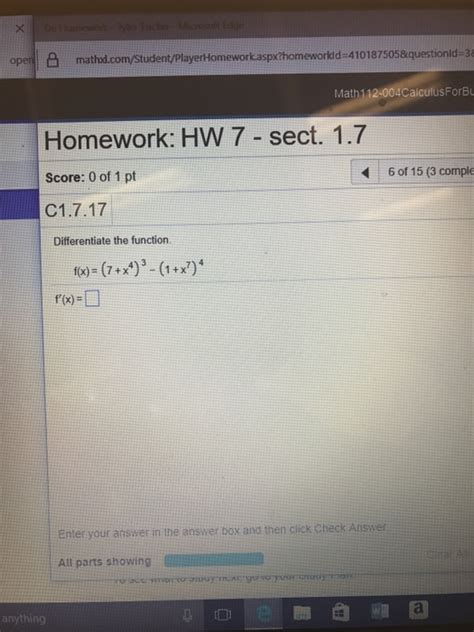 Solved Homework Hw 7 Sect 17 Score 0 Of 1 Pt 1711