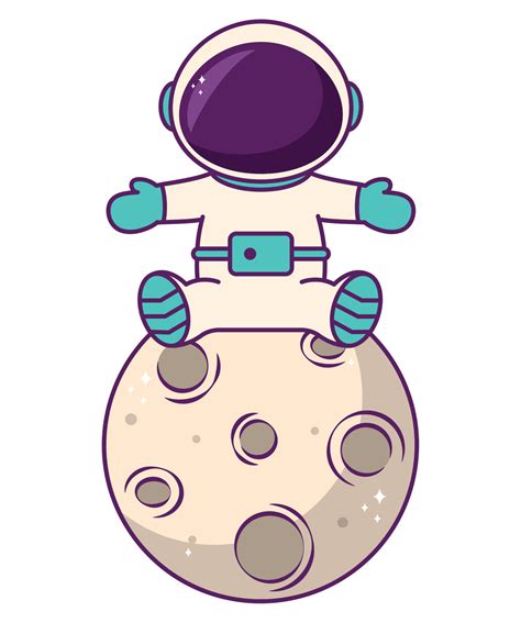 Astronaut Over The Moon Vector Art At Vecteezy