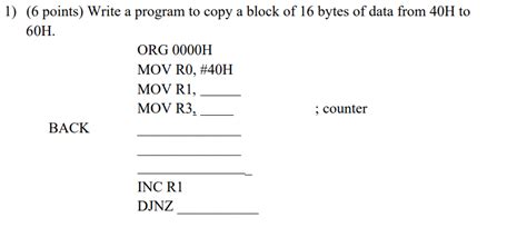 solved 1 6 points write a program to copy a block of 16