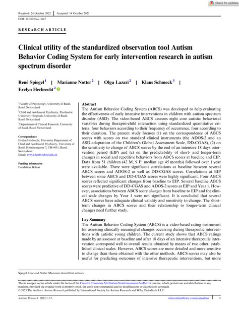 Pdf Clinical Utility Of The Standardized Observation Tool Autism