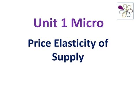 Price Elasticity Of Supply Pes Pdf