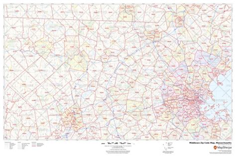 Middlesex Zip Code Map Massachusetts Mapsofworld
