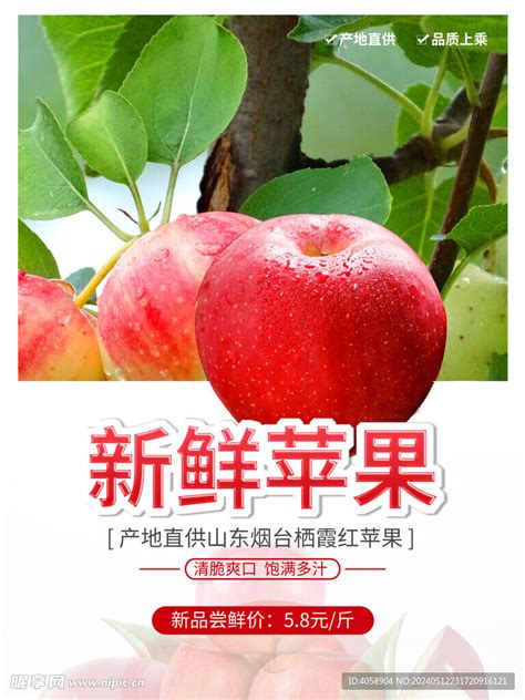 新鲜苹果设计图 海报设计 广告设计 设计图库 昵图网nipic