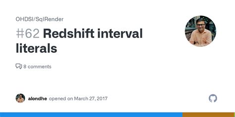 Redshift Interval Literals Issue Ohdsi Sqlrender Github