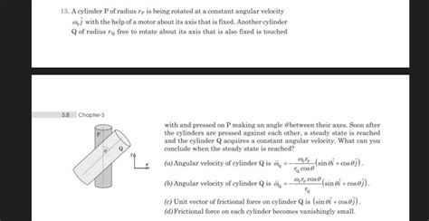 A Cylinder P Of Radius Rp Is Being Rotated At A Constant Angular Velocit
