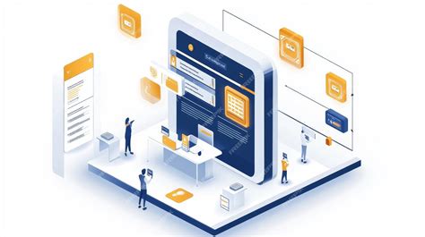 Flat Design Isometric Vector Concept Of Software Development