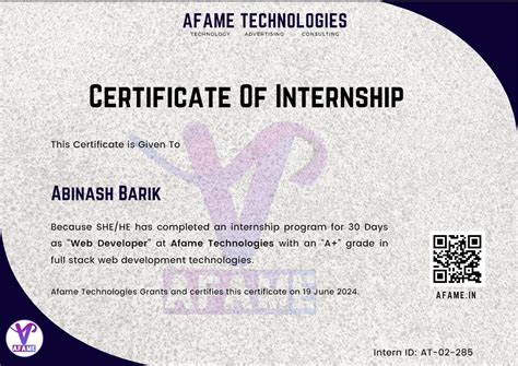 Abinash Barik On Linkedin Webdevelopment Internship Certificate Recommendation Learning