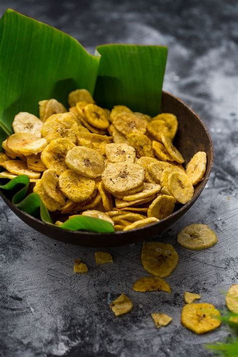 Air Fryer Green Banana Chips Fotografi Makanan Makanan Ide Makanan
