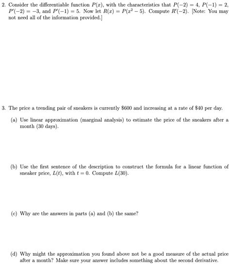 Solved 2 Consider The Differentiable Function P X With