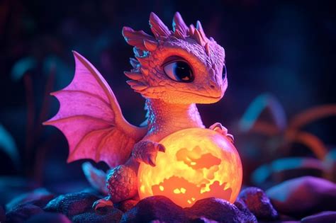 Adorable Dragon Hatchling Premium Ai Generated Image