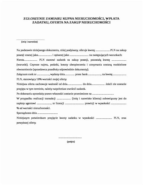 Zgłoszenie Zamiaru Kupna Nieruchomości Notatek Pl