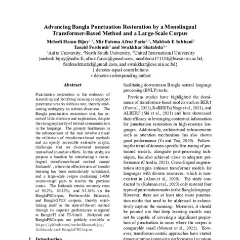 Advancing Bangla Punctuation Restoration By A Monolingual Transformer Based Method And A Large