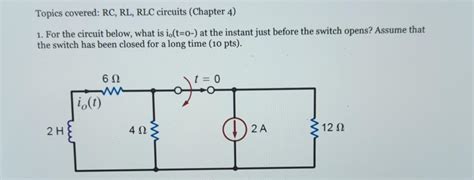 Solved Topics Covered RC RL RLC Circuits Chapter Chegg