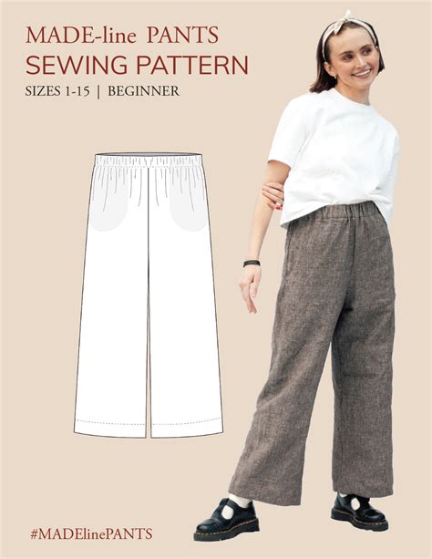 Madeline Pants Pdf Sewing Pattern Simple Pants Sewing Pattern Easy