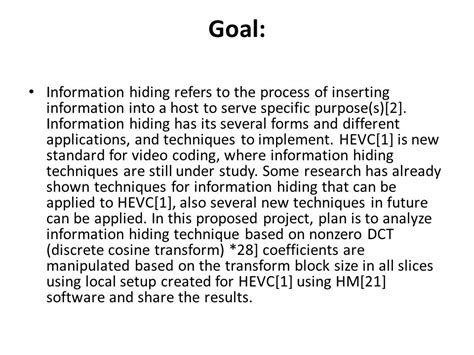 Multimedia Processing Analysis Of Information Hiding Techniques In Hevc