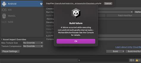Gradle Build Failed Help Unity Engine Unity Discussions