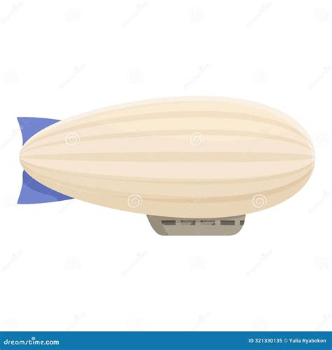 Large Zeppelin Airship Floating In Sky With Blue Tail Fins Stock Vector Illustration Of Blimp