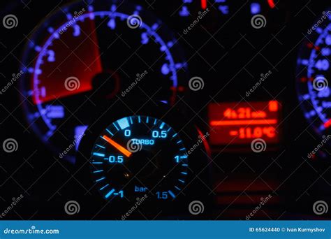 Turbo Boost Gauge And Blurry Unfocused Speedometer Stock Photo Image Of Meter Panel